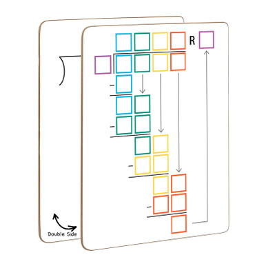 Dry Erase Division Chart White Board, 9" x 12" Double Side Table Math ...
