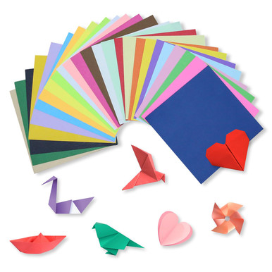 Qimoo 250 Sheets Origami Paper Craft Colored Paper with Scissors and ...