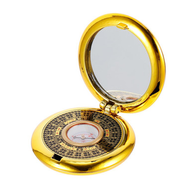 GANAZONO 1pc Pure Copper Small Round Compass Pan Traditional Compass ...