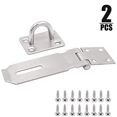 Padlock Hasp, KINJOEK 2 PCS Stainless Steel Security Door Clasp Hasp ...