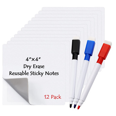 Yoption 12 Pack Dry Erase to Do List 4''x4'', Reusable Sticky Notes ...