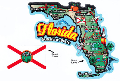 Florida - State Map Outline Vinyl Sticker - Warehousesoverstock