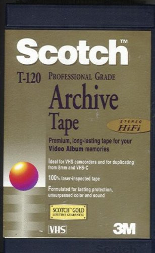 Scotch T-120 Professional Grade Archive VHS Hi-Fi Video Tape ...