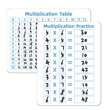 Multiplication Chart Whiteboard - Double-Sided Times Table, 9" x 12 ...