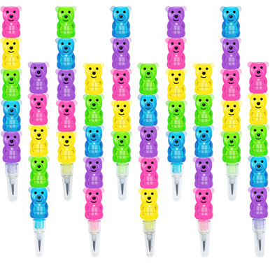 Szsrcywd 30Pcs Stackable Plastic Pencils,Kids Bear Shaped Stacking ...