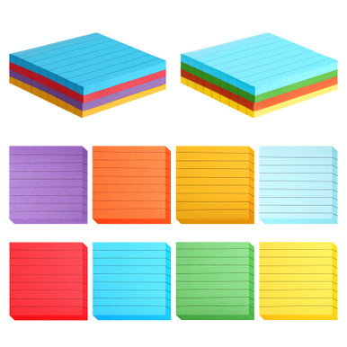 16 Pack Lined Post it Notes 3x3, Post it with Lines Bright Ruled Post ...