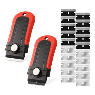 FOSHIO 2 Pack Red Razor Blade Scraper with 20PCS Extra Razor Blades ...