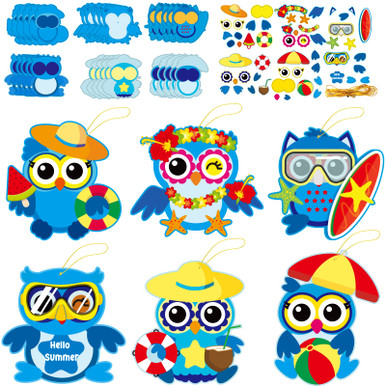 30 PCS Summer Craft Kits Kids DIY Hawaii Aloha Owl Craft Preschool Art ...