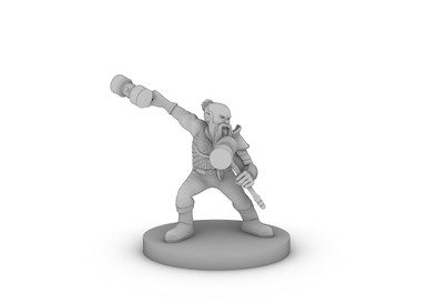 Dwarf Fighter 3 Dual Hammers Tabletop DND Gaming Miniature ...