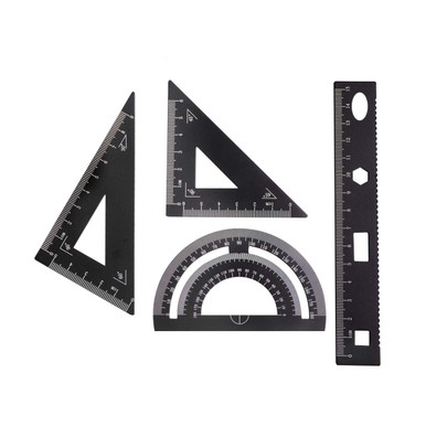 EXCEART 1 Set/ 4PCS Metal Ruler Set Aluminum Ruler Set Drafting Ruler ...
