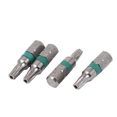 uxcell 25mm x 6.3mm TS20 Magnetic Torx Security Screwdriver Bit 4 Pcs ...