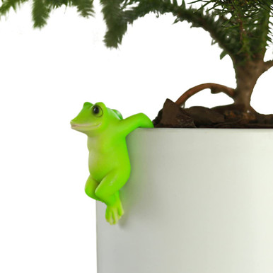 WAYUTO Flower Pot Hugger Cute Hanging Resin Frog Planter Edge Decor ...