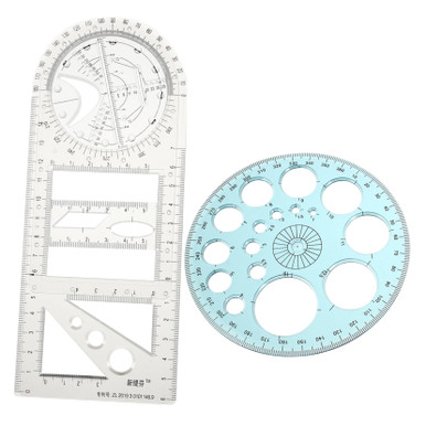 TEHAUX 1 Set Drawing Ruler Geometric Ruler Measuring Draft Rulers ...