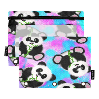 Caikeny Pandas Bamboo Tie Dye Binder Pouches Leaf File Folders ...