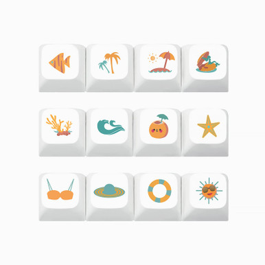 XDA Profile PBT Keycaps 12 Keys Dye Subbed Keycaps Sea Beach Keycap for ...