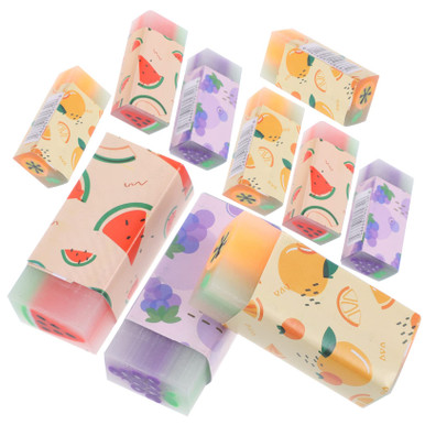 ABOOFAN 12pcs Fruit Eraser Plastic Puzzle Erasers Small Cute Erasers ...