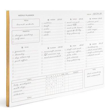 Weekly Planner pad - Weekly Calendar Notepad with 50 Tear-Off Sheets ...