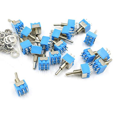 TOUHIA Blue On/On/ 2 Position Terminal SPDT Latching Mini Toggle Switch ...