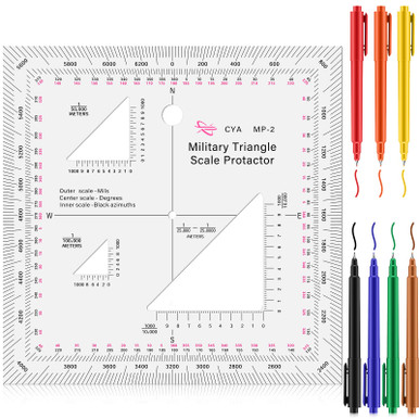 Military UTM/MGRS Coordinate Scale 7 Assorted Colors Fine Point Permanent Markers Map Reading ...