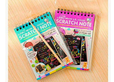 Kidivo Small Size Kid's Rainbow Scratch Book Magic Doodle Scratch Art ...