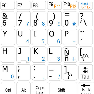 4Keyboard Spanish Latin American Notebook Non-Transparent White ...