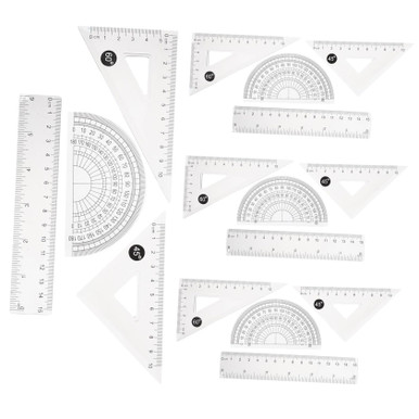 TEHAUX 4 Sets Transparent 15cm Ruler Clear Plastic Drawing Ruler ...