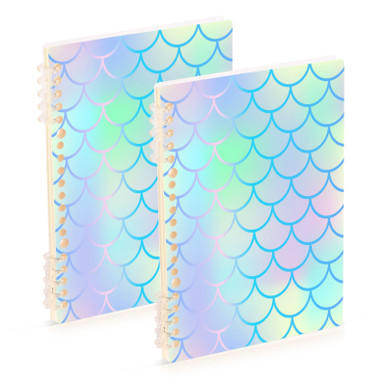 Kigai Watercolor Fish Scales Spiral Notebook Journal 1 Pack Wide Ruled ...