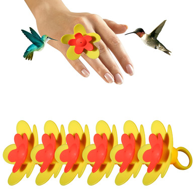 6 Pieces Ring Feeder Flower Mini Hand Held Hummingbird Feeding Tools ...