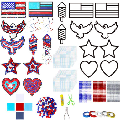 Exquiss 2000pcs 4th of July Patriotic Tissue Paper Suncatchers DIY ...