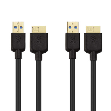 Cable Matters 2 Pack, SuperSpeed USB 3.0 Type A to Micro-B Cable in Black 3 Feet ...