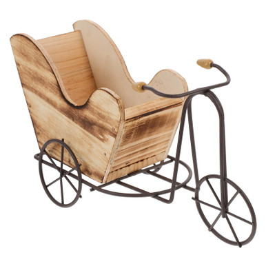 Happyyami Flowerpot Wooden Flower Pot Bike Plant Stand French Flower ...
