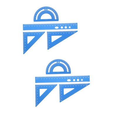 LALAFINA 2 Boxes Ruler Set Square Tools Ruler and Protractor Compact ...