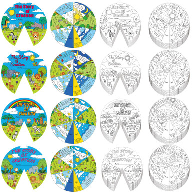 Geyoga 48 Pcs Sunday School Crafts Color Your Own Creation Wheel DIY ...