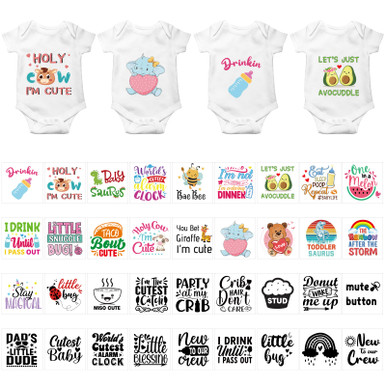 Teling 36 Pcs Iron on Decals Baby Shower Games Iron on Transfers ...