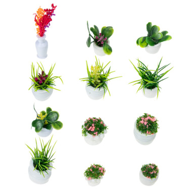 MERRYHAPY 12pcs Mini Plant Model Bonsai Model Pots for Outdoor Plants ...