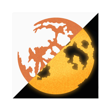 Orange Reflective Full Moon Vinyl Decal, Luna Window Sticker, Full Moon ...