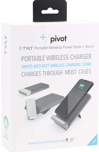 TYLT Pivot Portable Wireless Charging PAD and Desk Stand | Desk Stand Made for Apple iPhone ...