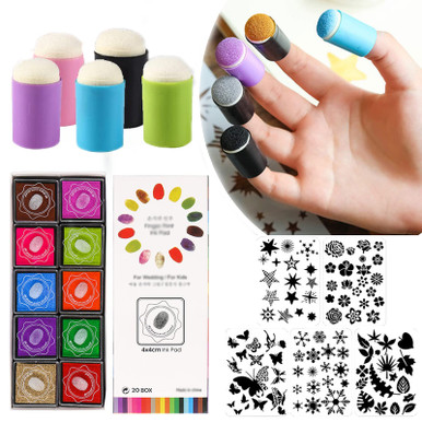 Funny DIY Sponge Finger Painting Kit, Sponge Finger Painting Set with 5 ...