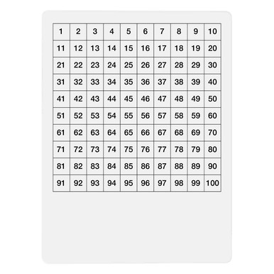 Dry Erase Board Hundred Chart, Student Practice for School or ...