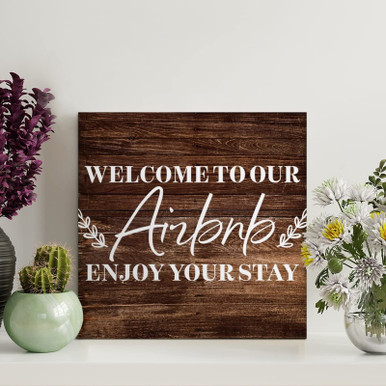 LITTLEGROVE SEEDS Vintage Wood Signs Welcome to Our Airbnb Enjoy Your ...