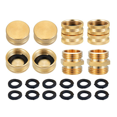 Garden Hose Quick Connect, Hose End Caps Brass Water Hose Connectors 4 ...