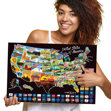 Scratch Off Map of United States by Nexda - Large 24x18 Inches ...