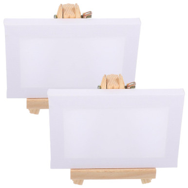 VILLCASE 2 Sets Mini Canvases with Easel Art Canvases Painting Kit ...