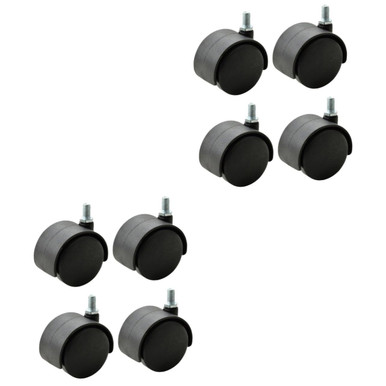 Tofficu Computer Chair Wheels 8 pcs Swivel casters Plastic Table and ...