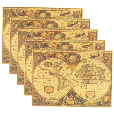 LIFKICH 5pcs Nautical Chart Poster World Map Wall Arts Wall Hanging ...