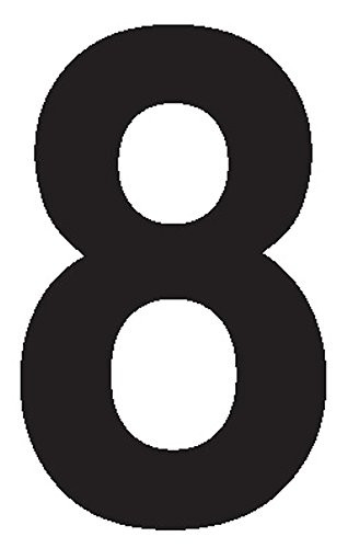Labelmaster NUMBER8R"Number 8" Labels, 3 1/2", Clear Vinyl (Pack of 50 ...