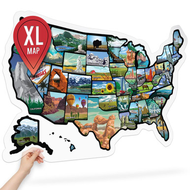 [EXTRA LARGE] RV State Sticker Travel Map - 14.5" x 21.5" - USA States ...