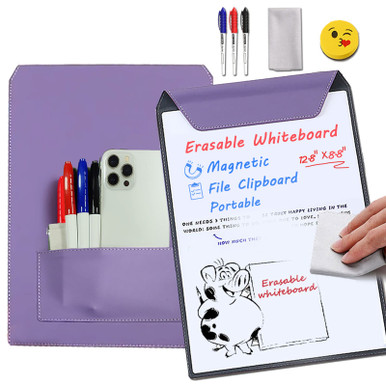 Small Magnetic Dry Erase Board, Portable White Board 8.5" x 11",Folder ...