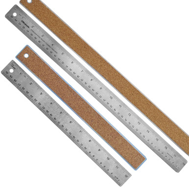 2 Pieces Metal Rulers Cork Backed Large Ruler 12 Inch 18 Inch Flexible ...
