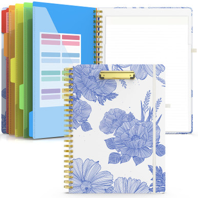 Sooez Clipboard Folio with Refillable Notepad, Clipboard Folder with 10 ...